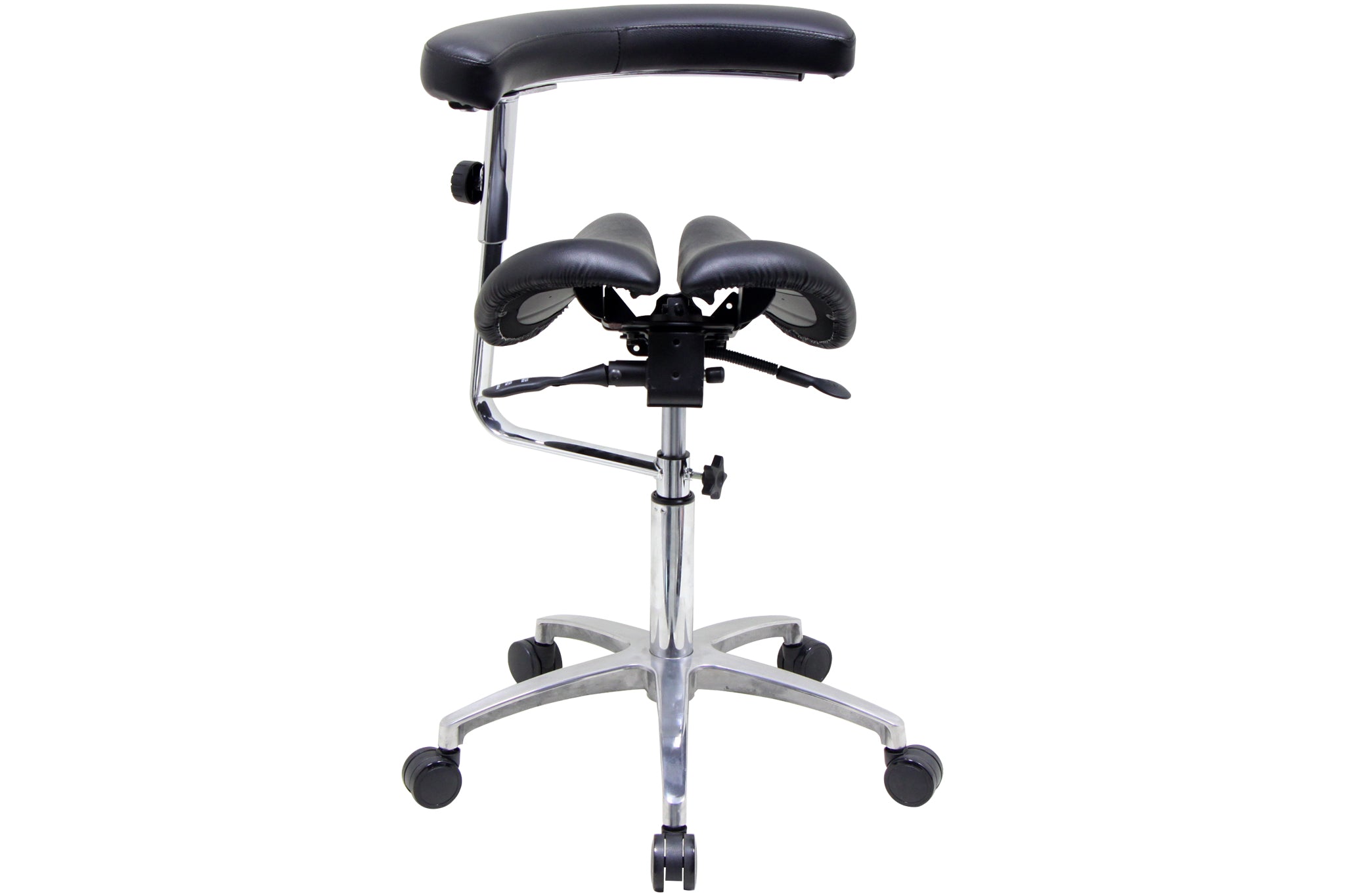 Twin Tiltable Saddle Stool with 360 Degree Arm Support | Sit Healthier