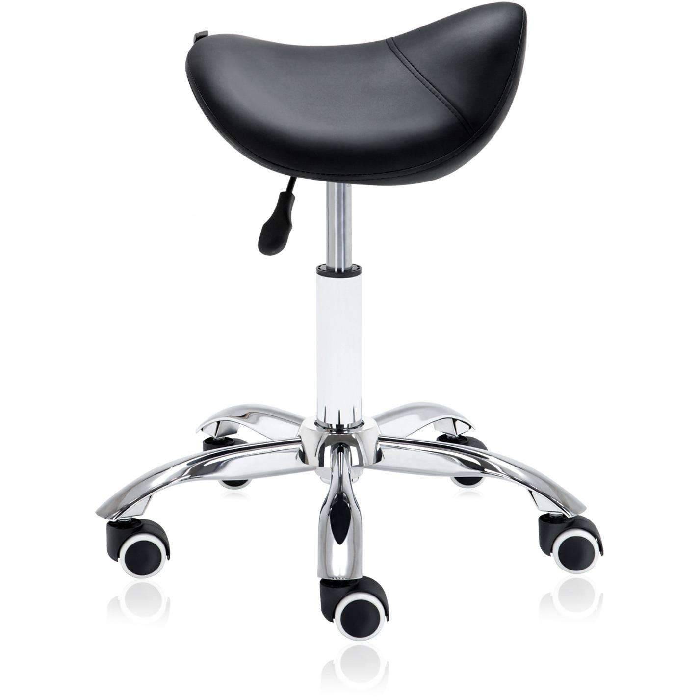 Hydraulic Saddle Rolling Ergonomic Stool - Brown | sithealthier.com ...